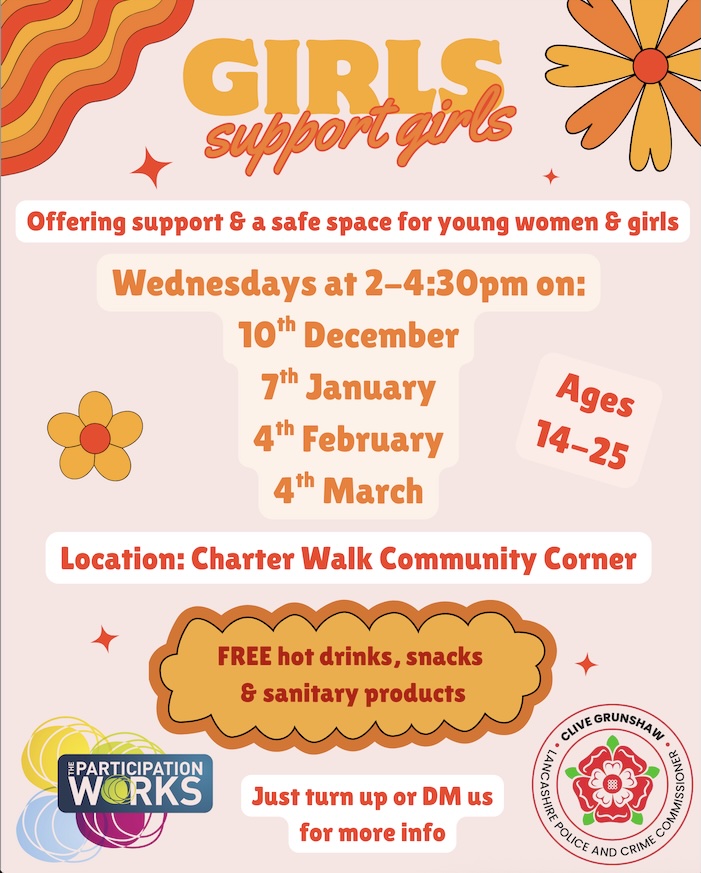 Girls drop in event - Discover Burnley Town Centre